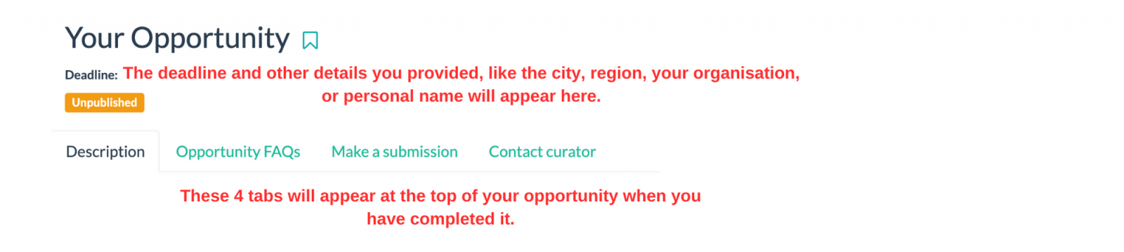 Create an opportunity in eight easy steps | Tutorials | CuratorSpace
